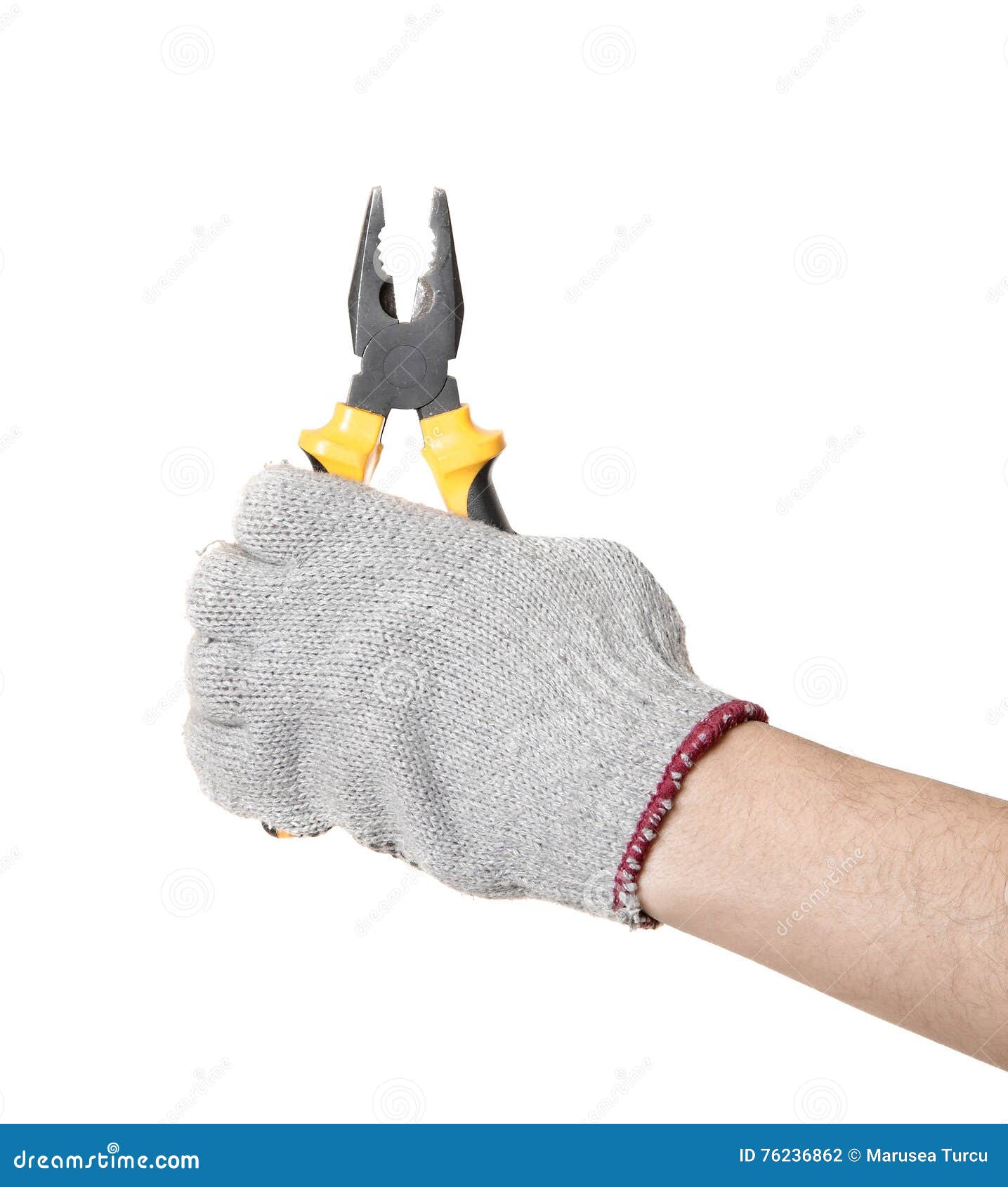 Man Holding Pliers Isolated on White Stock Photo - Image of home ...