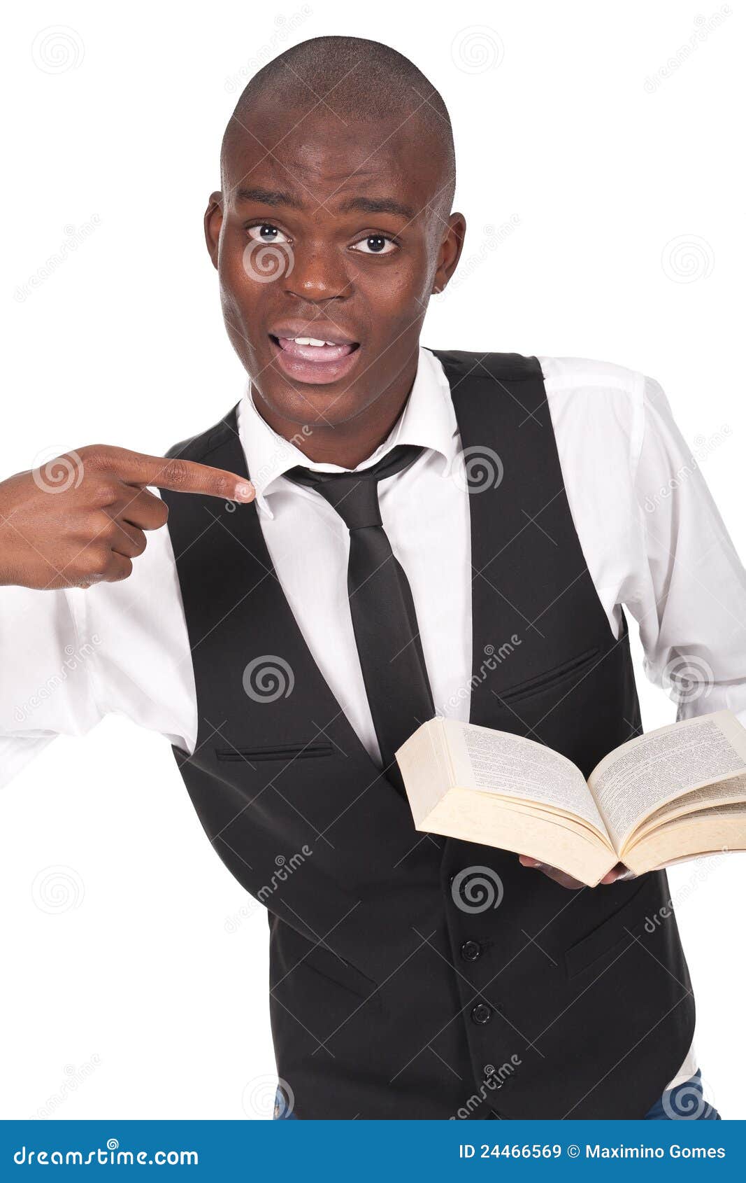 Man Holding and Point To a Book Stock Image - Image of male, handsome ...