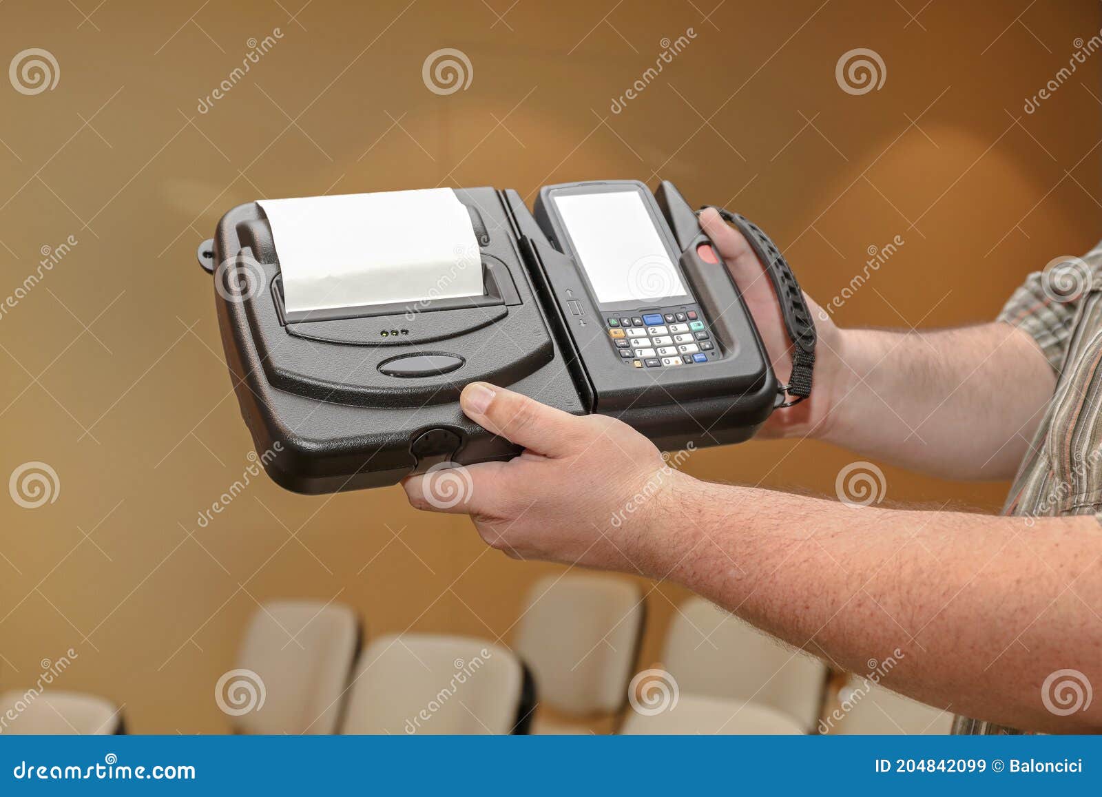 Portable Barcode Printer stock image. Image of information - 204842099