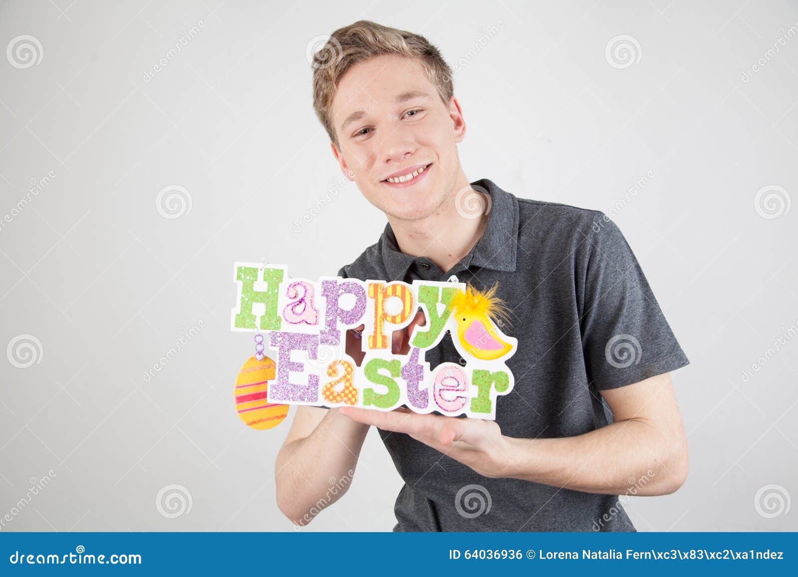 Man Holding a Poster Celebrating Easter Stock Photo - Image of time ...