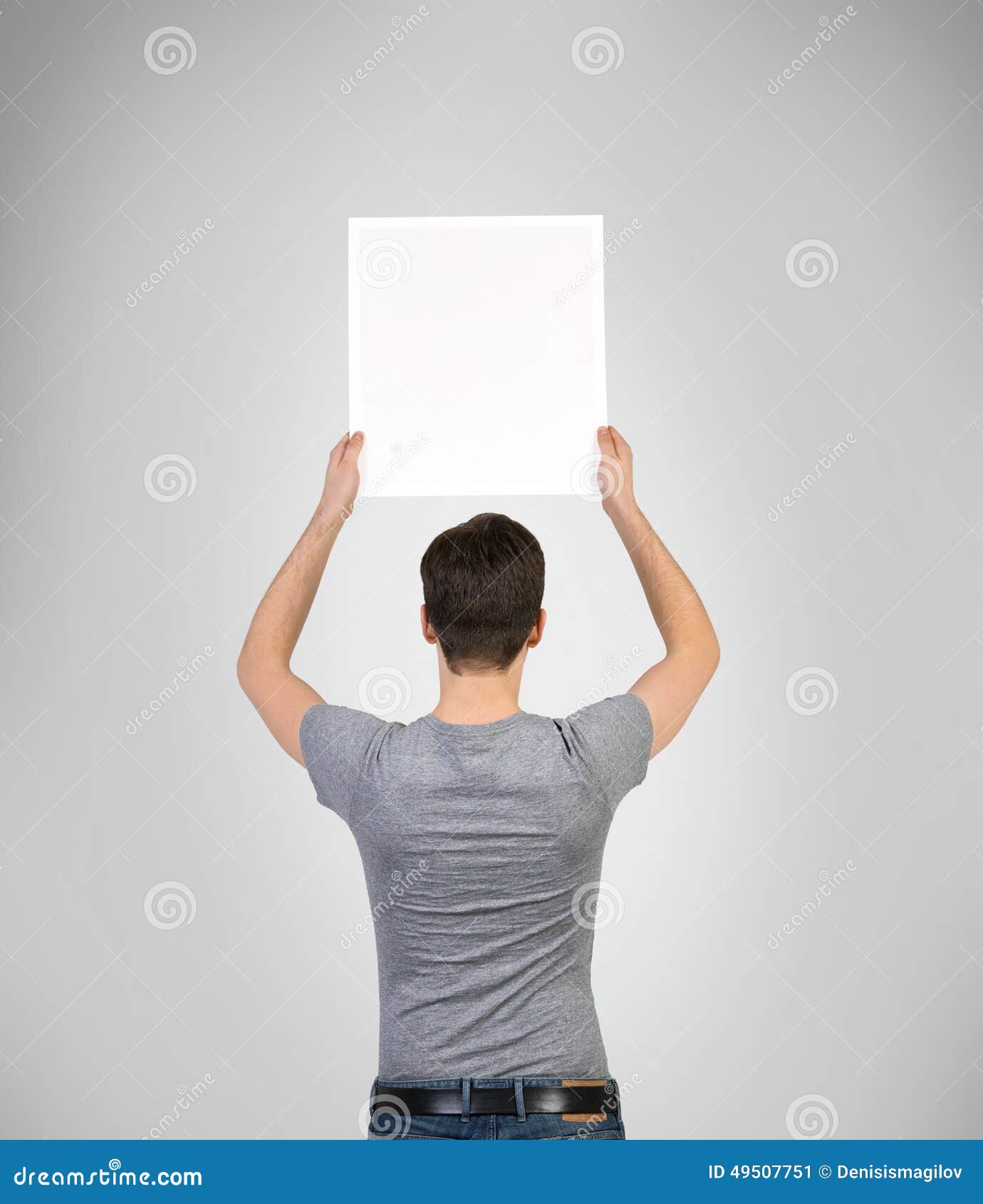 Man holding poster stock image. Image of showing, message - 49507751