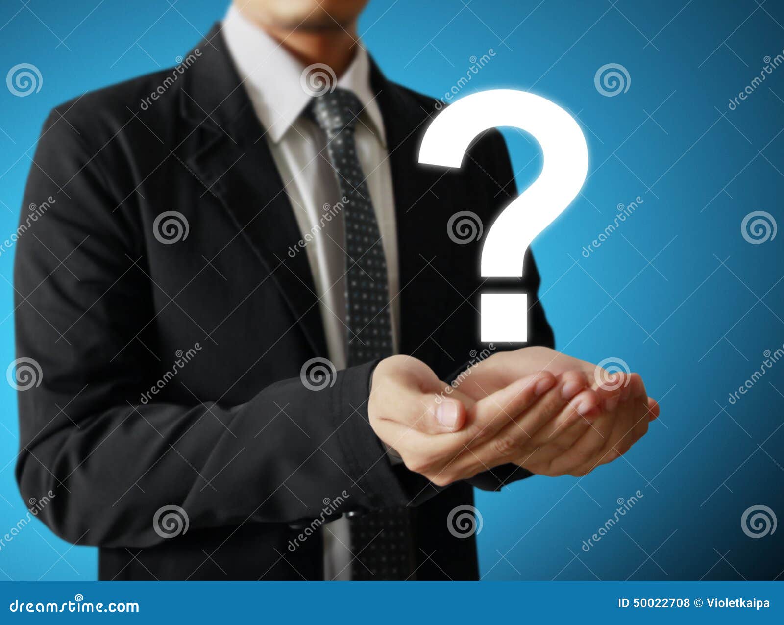Man holding question mark stock illustration. Illustration of banner ...