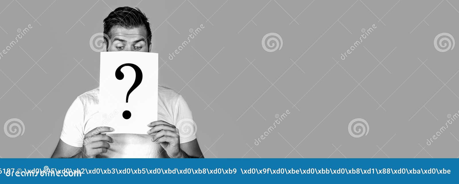 Man Holding a Question Mark in Front of His Head, Psychology Concept ...