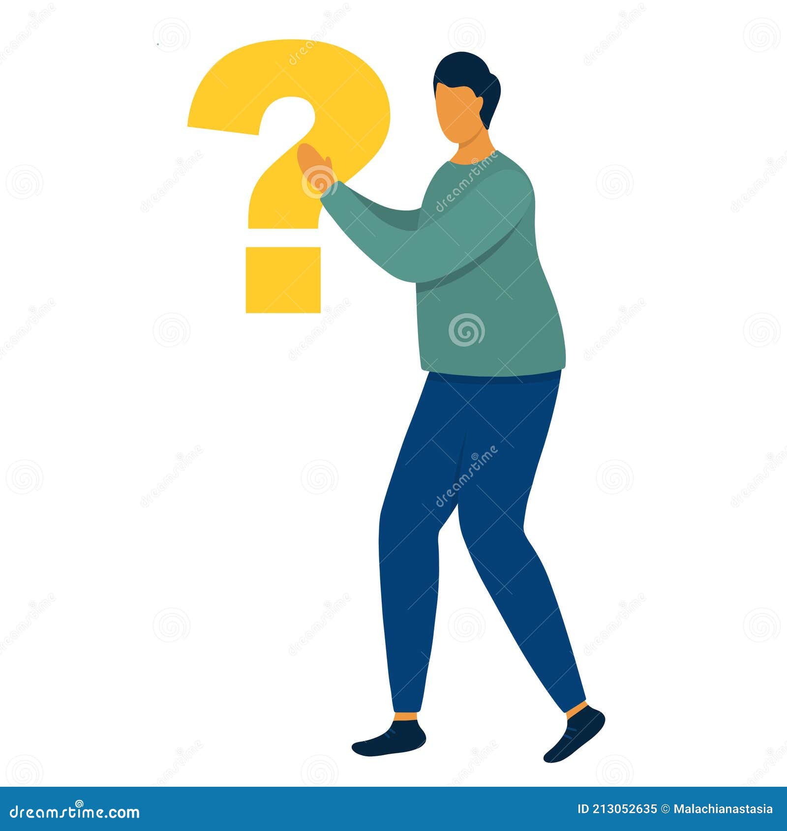 Man Holding a Question Mark Isolated on White Background. Decision ...