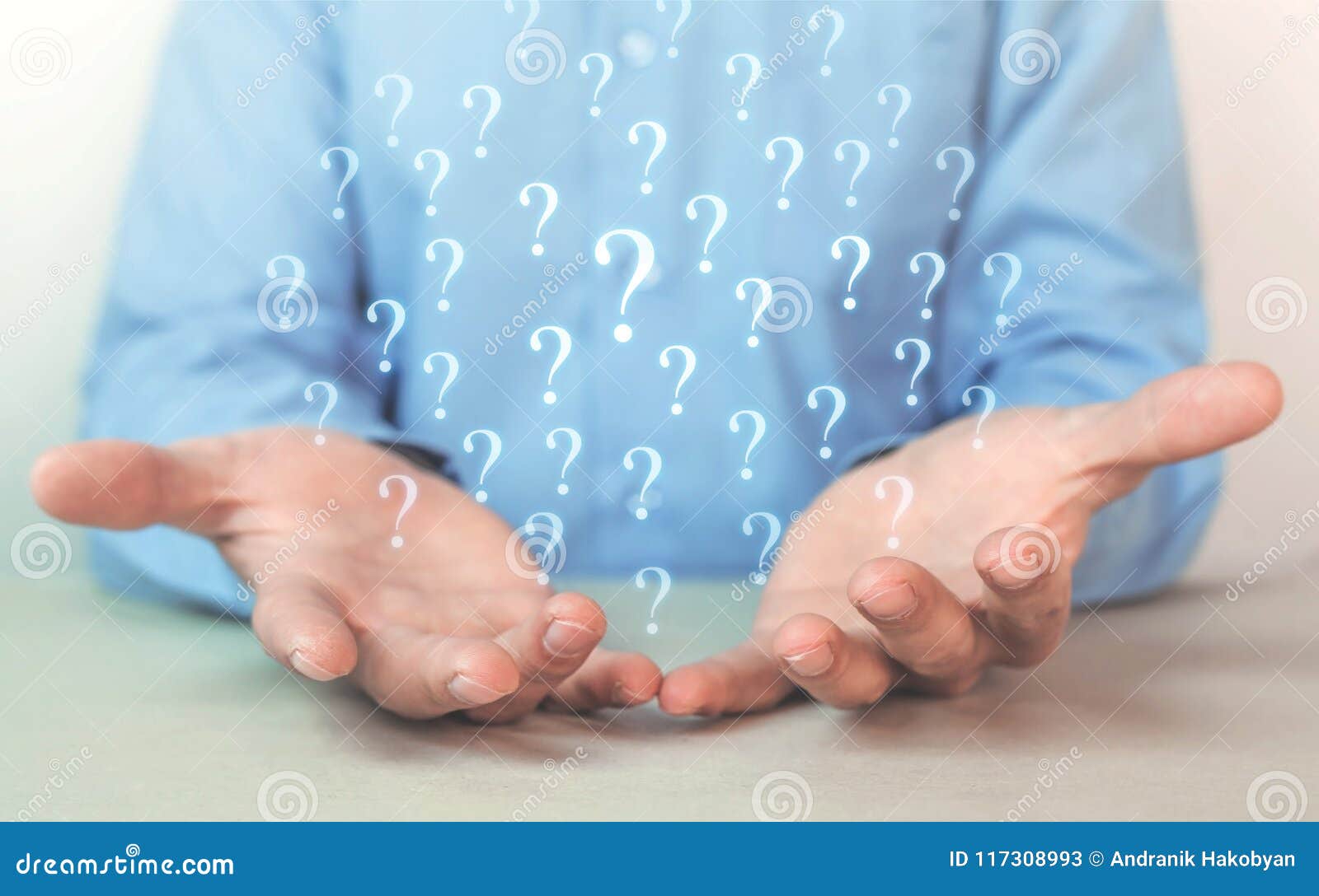 Man Holding Question Marks. Business Concept Stock Image - Image of ...