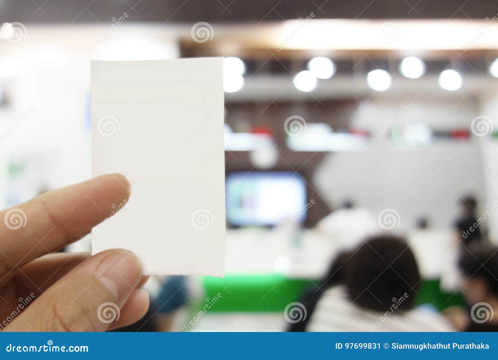 Man is Holding Queue Card in the Bank. Stock Image - Image of financial ...