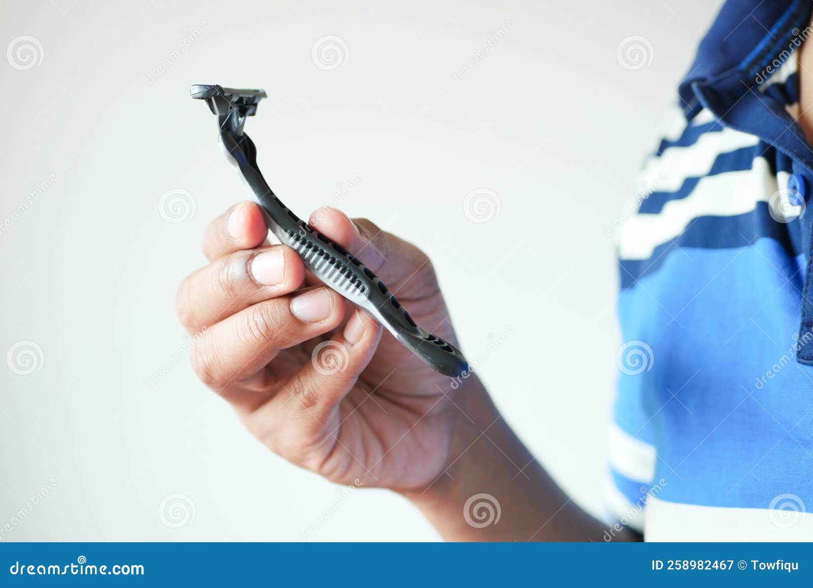 Man Holding Razor Isolated on White Stock Image - Image of skin ...
