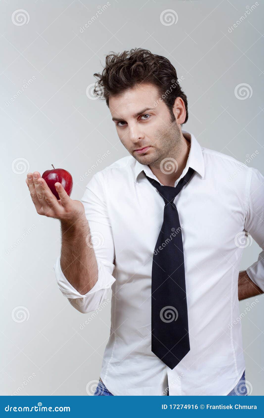 Man holding red apple stock photo. Image of caucasian - 17274916