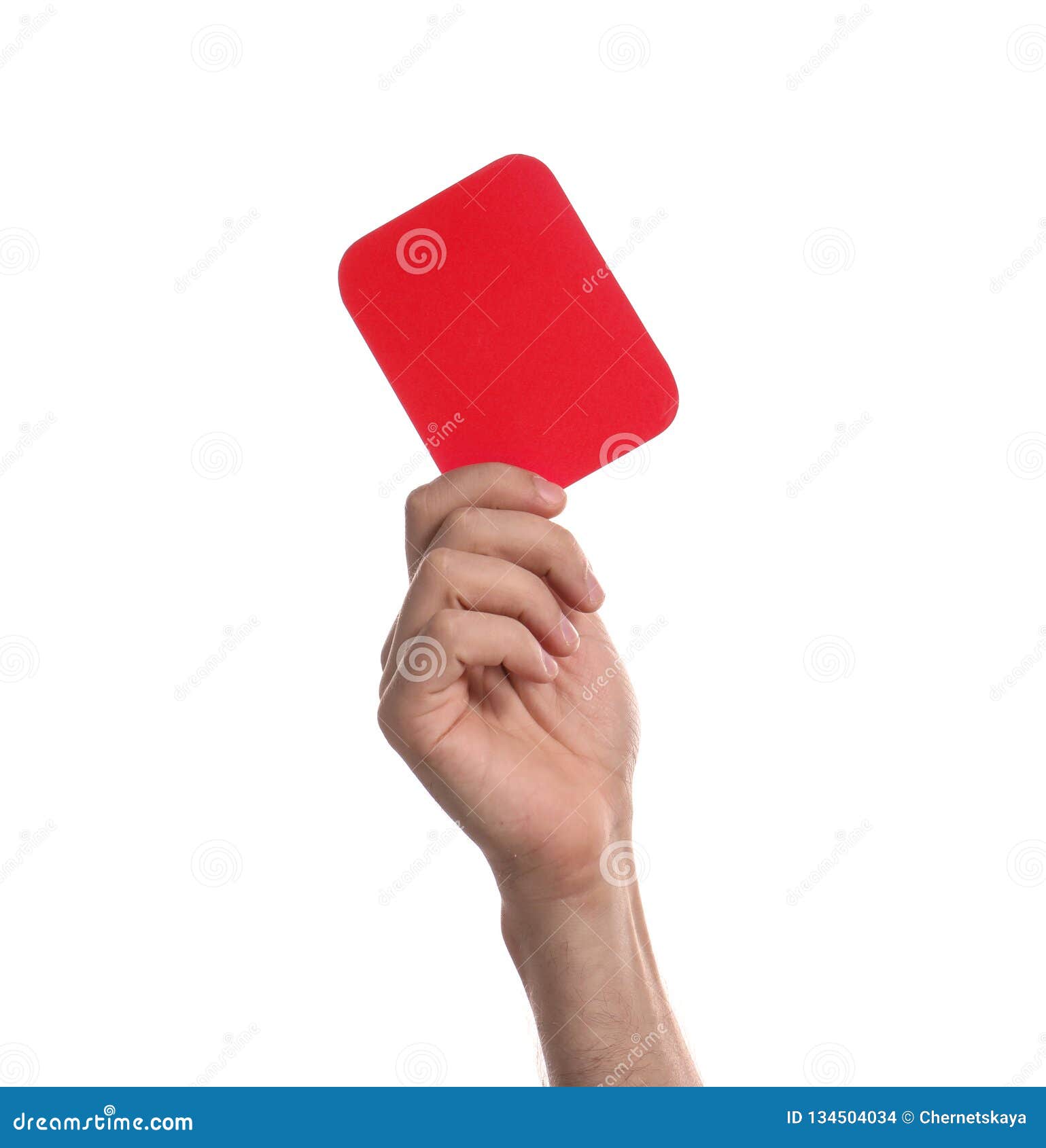 Man Holding Red Card on White Background Stock Photo - Image of judge ...
