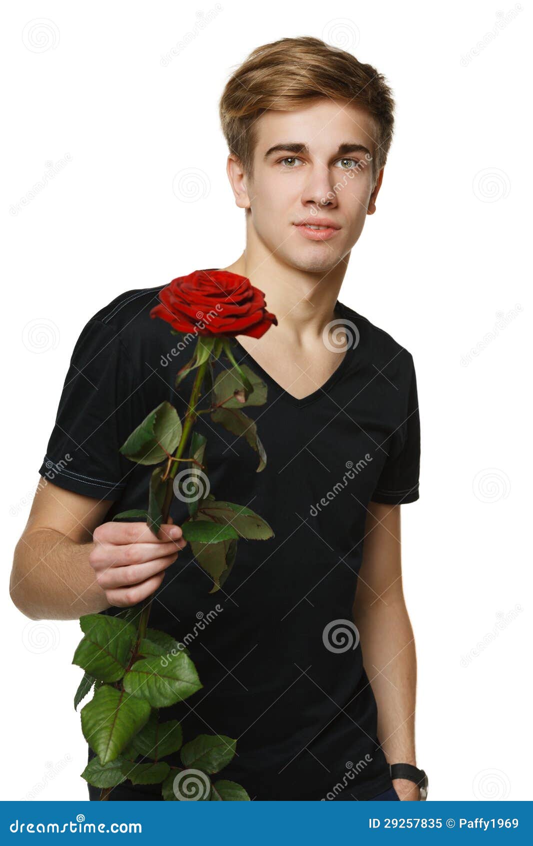 Man holding the red rose stock image. Image of giving - 29257835