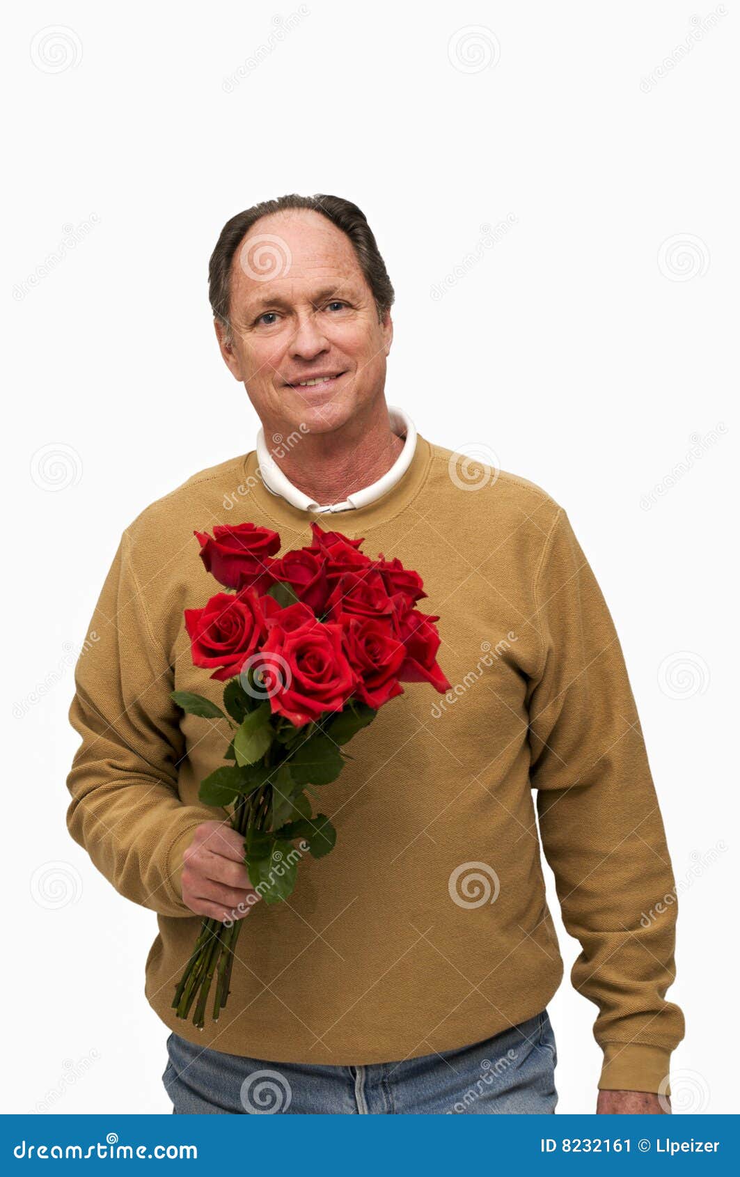 Man Holding Red Roses stock image. Image of bouquet, isolated - 8232161