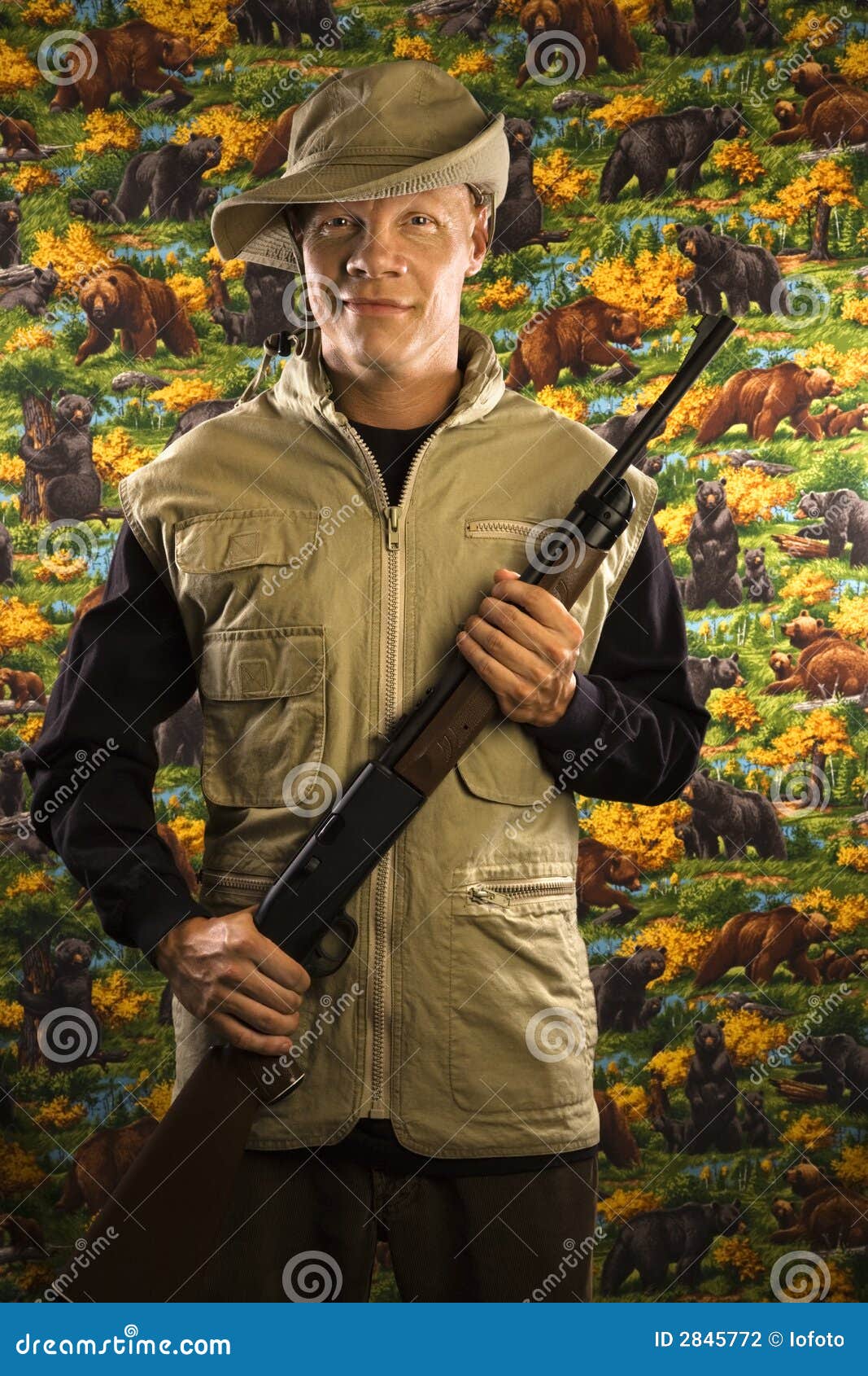 Man holding rifle. stock photo. Image of colour, rifle - 2845772