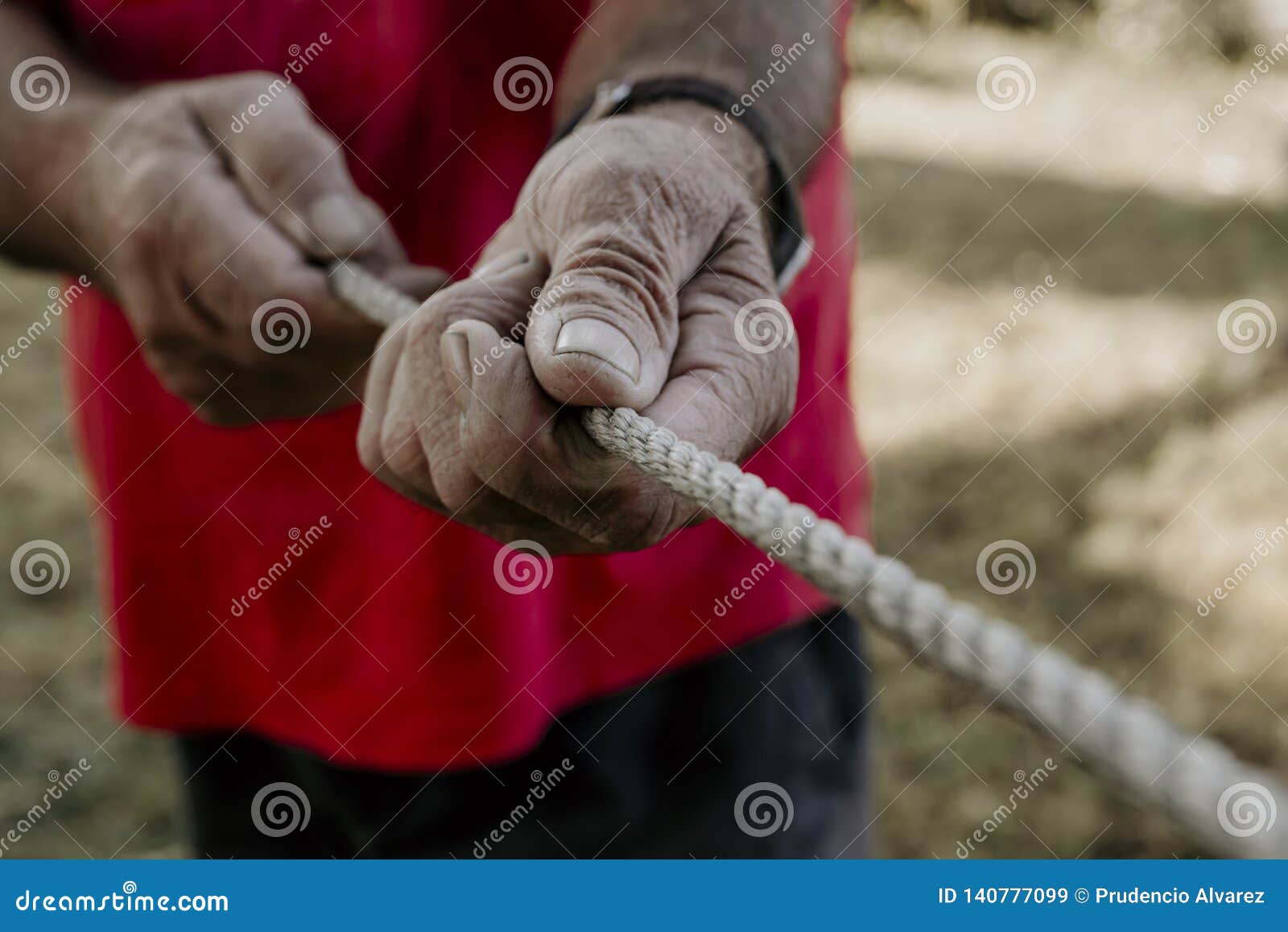 Holding rope stock image. Image of work, sunny, examining - 140777099