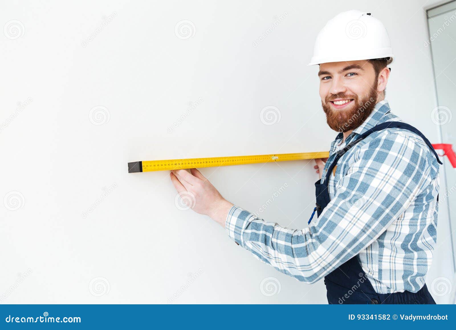 Man Holding Ruler and Looking Camera Stock Photo - Image of equipment ...