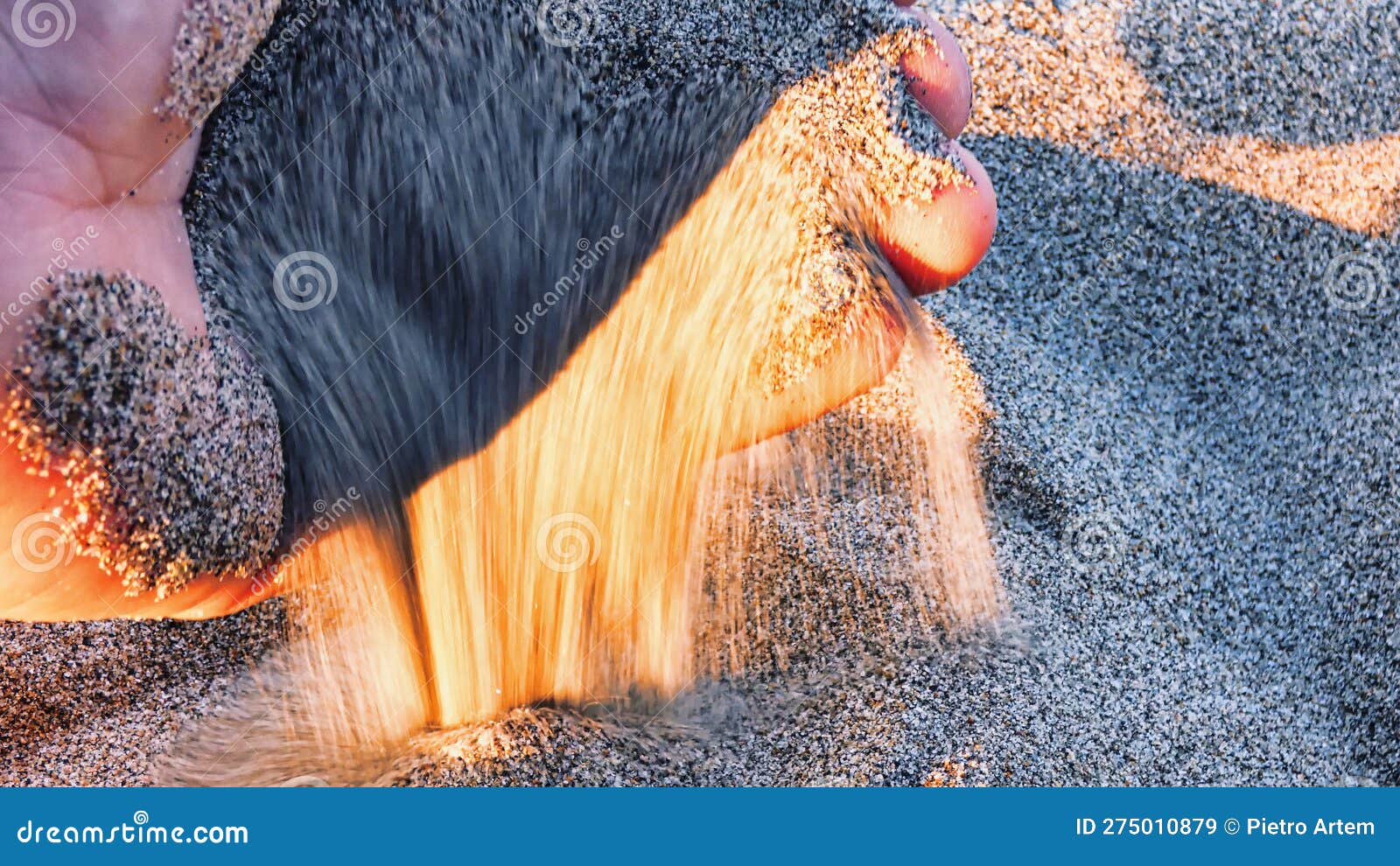 Man Holding Sand in His Hands Stock Image - Image of landscape, horizon ...