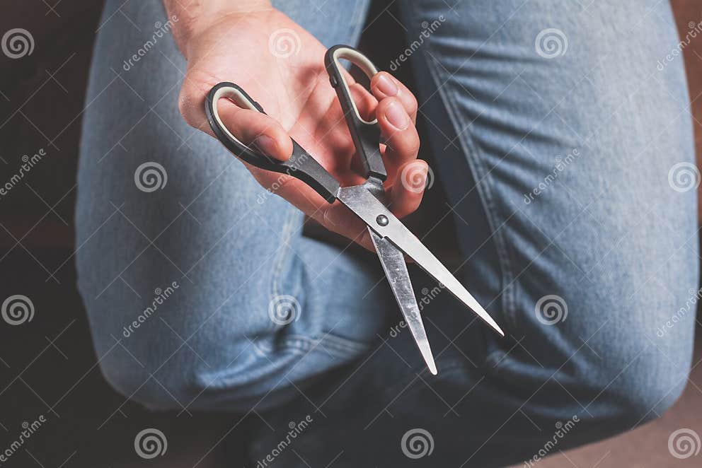 Man holding scissors stock image. Image of professional - 47305887