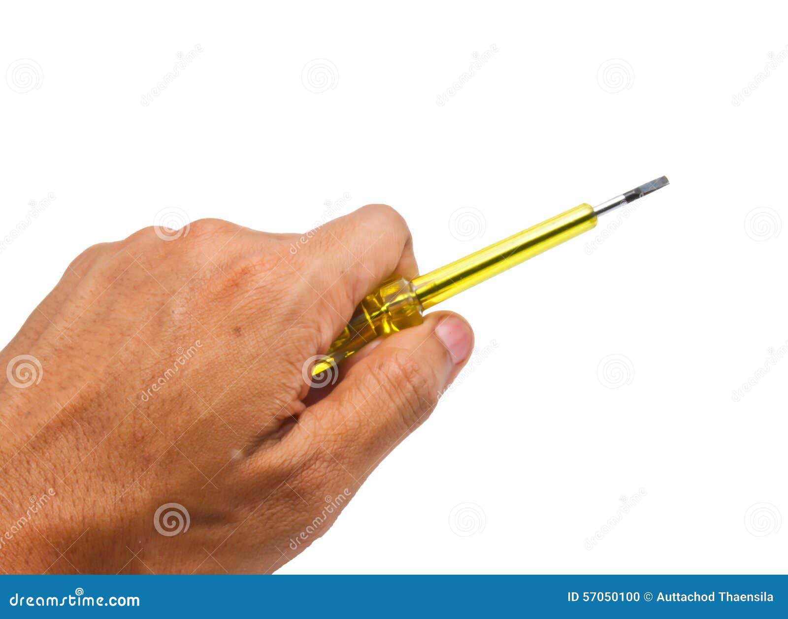 A Man Holding a Screwdriver. Stock Photo - Image of male, close: 57050100