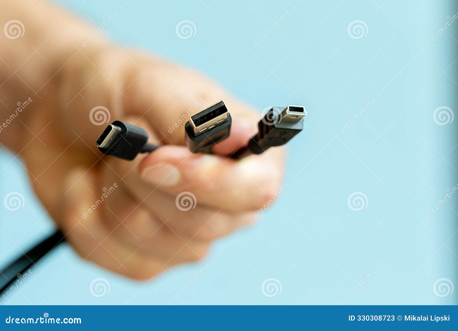 Different Types of USB Cables, Technology and Connection Concept Stock ...