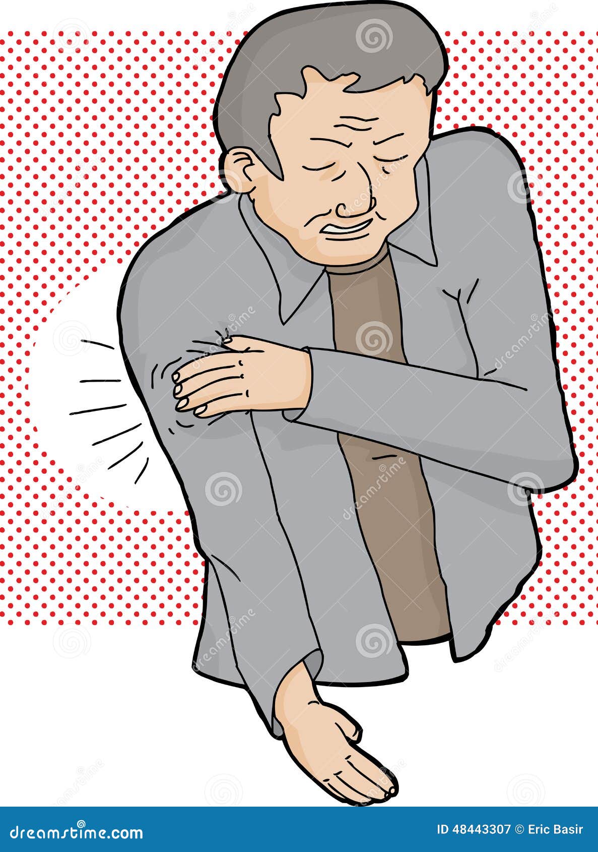 Man Holding Shoulder stock vector. Illustration of cartoon - 48443307