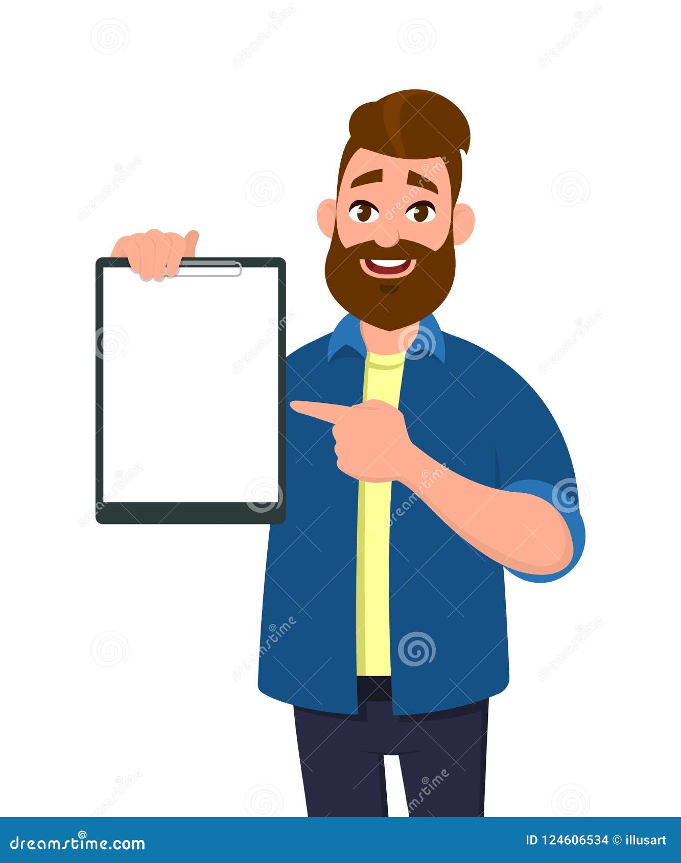 Man Holding Showing A Blank Clipboard Report Record Document And