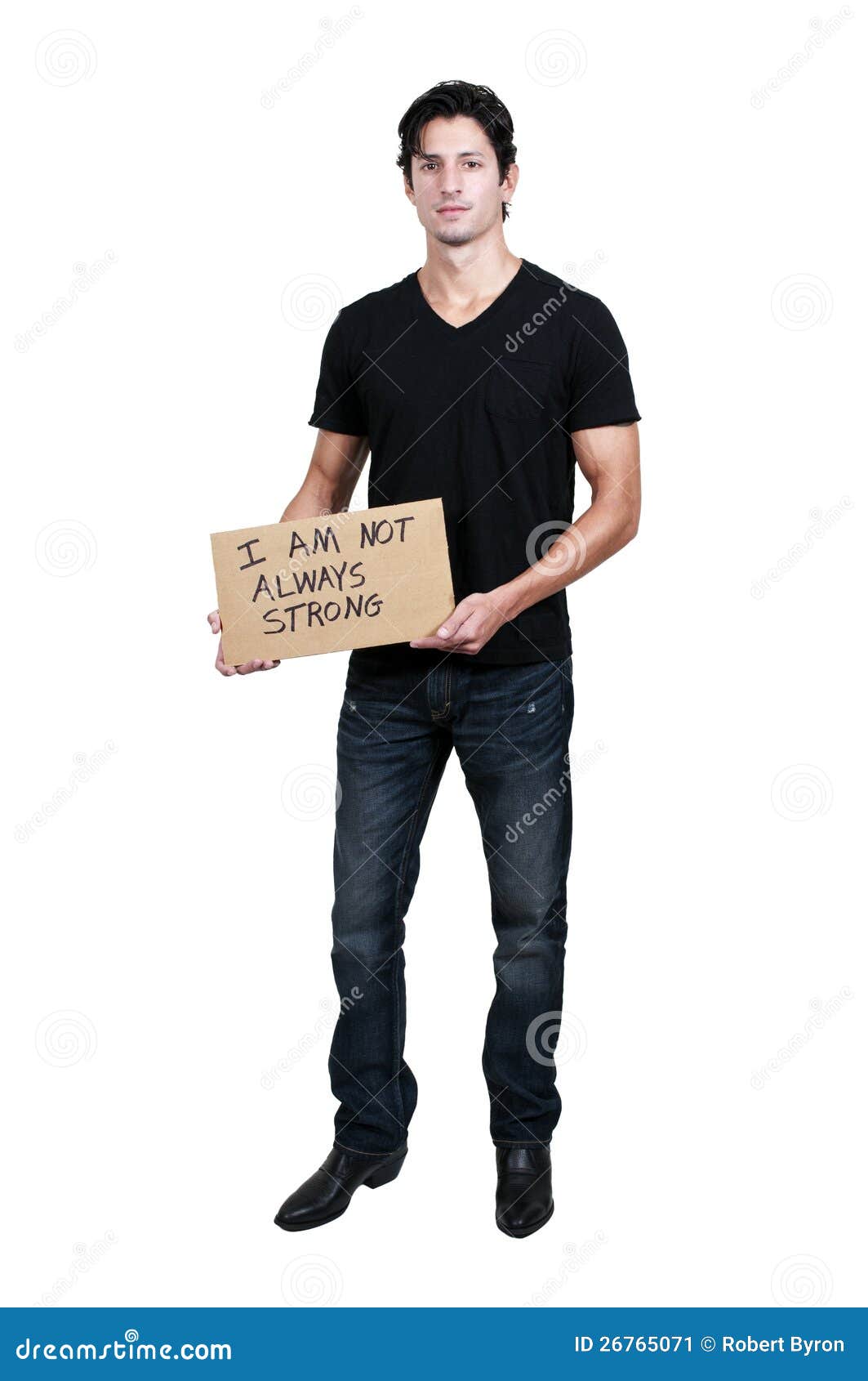 Man Holding a Sign stock image. Image of healthy, smile - 26765071