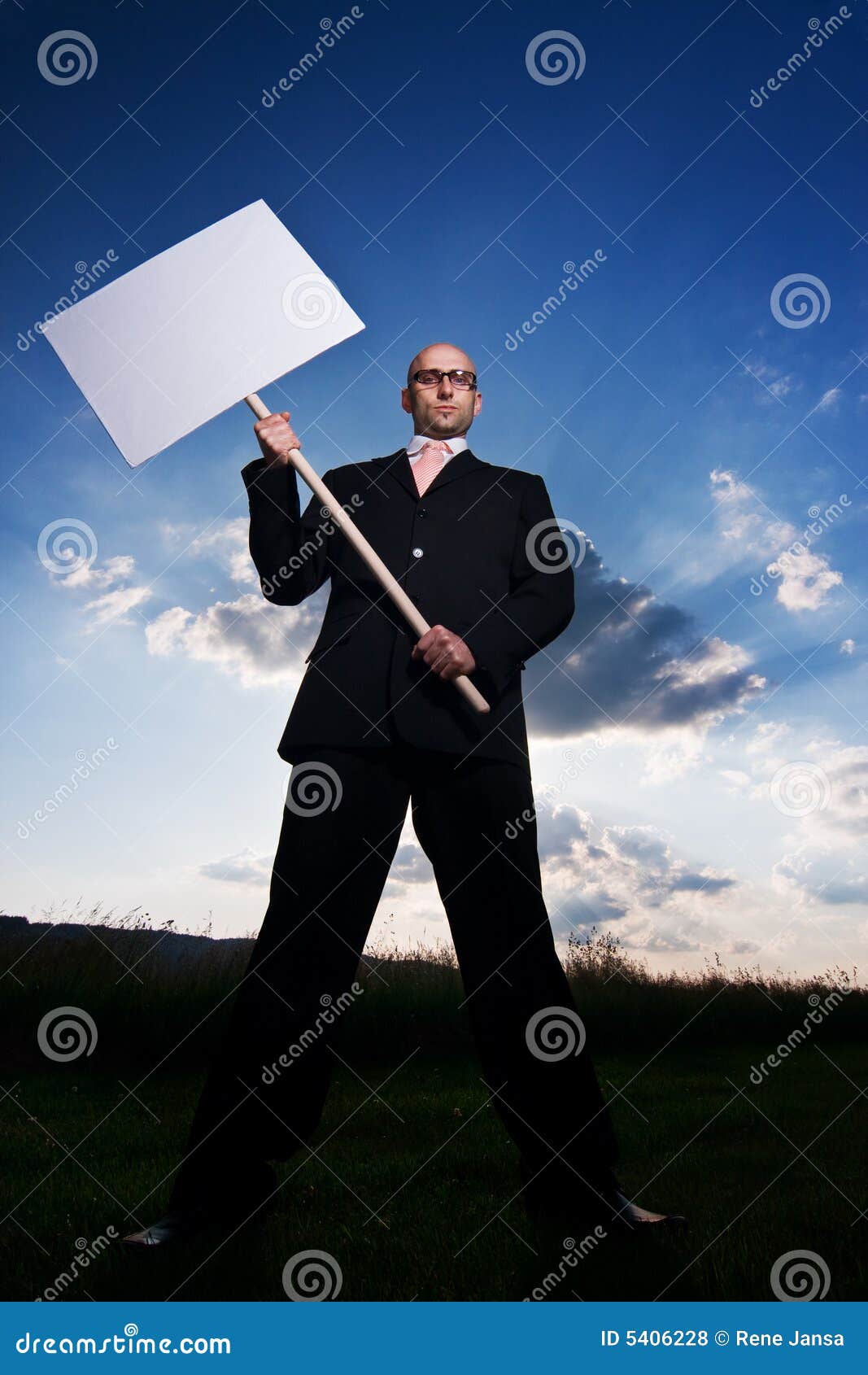 Man Holding Sign stock photo. Image of meadow, outdoors - 5406228