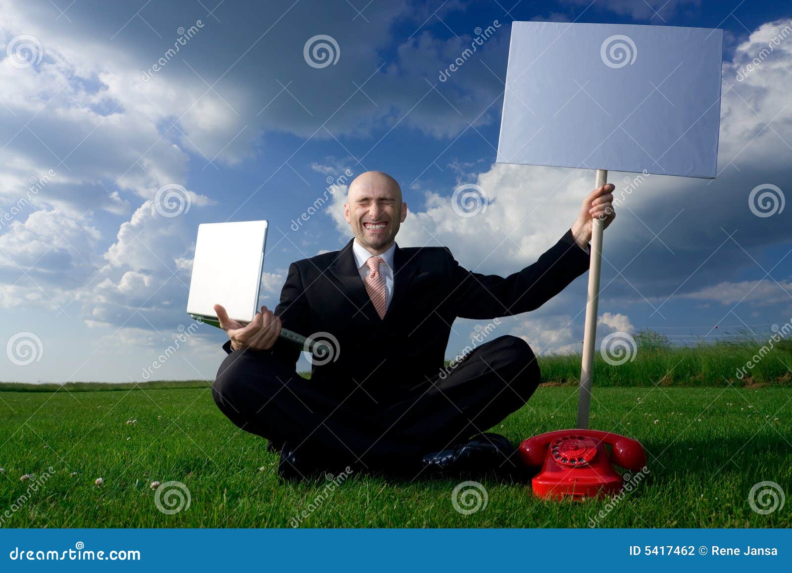 Man Holding Sign stock photo. Image of caucasian, laptop - 5417462