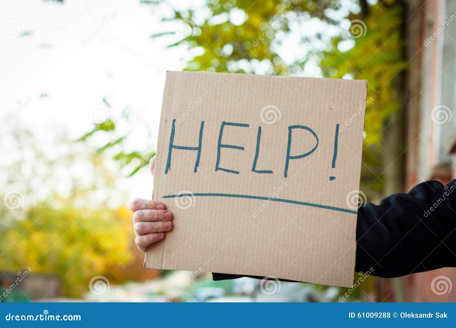 Man Holding a Sign Saying Help Stock Photo - Image of helpless, indian ...