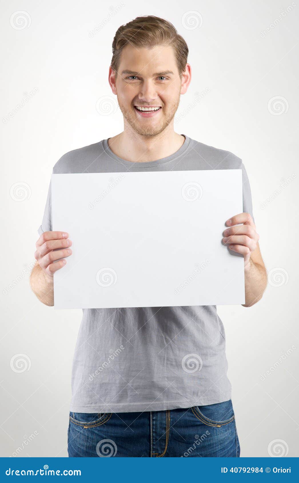 Man holding sign stock photo. Image of white, space, caucasian - 40792984