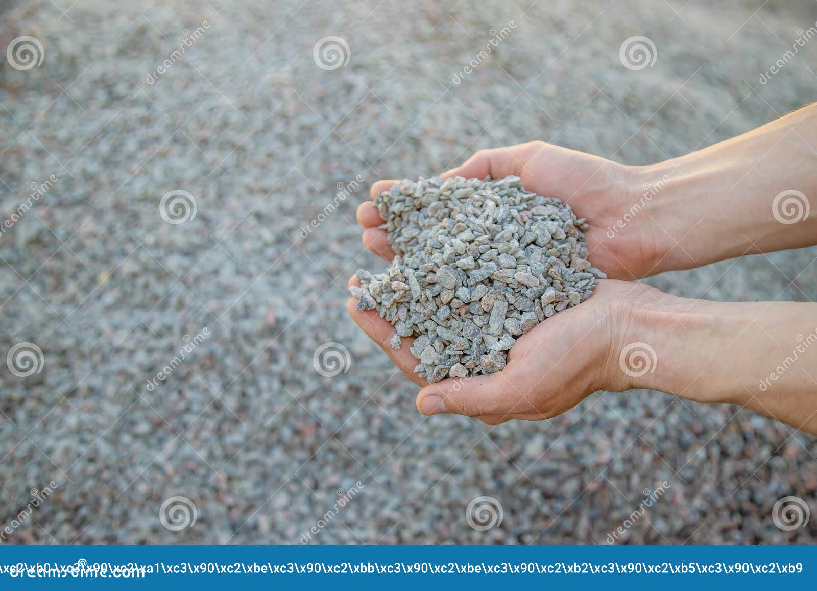 Man Holding Small Rubble in His Hands Selective Focus Stock Image ...