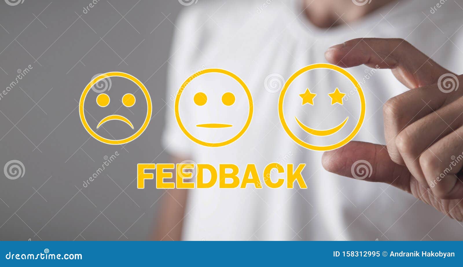 Man Holding Smileys. Feedback Stock Image - Image of people, customer ...