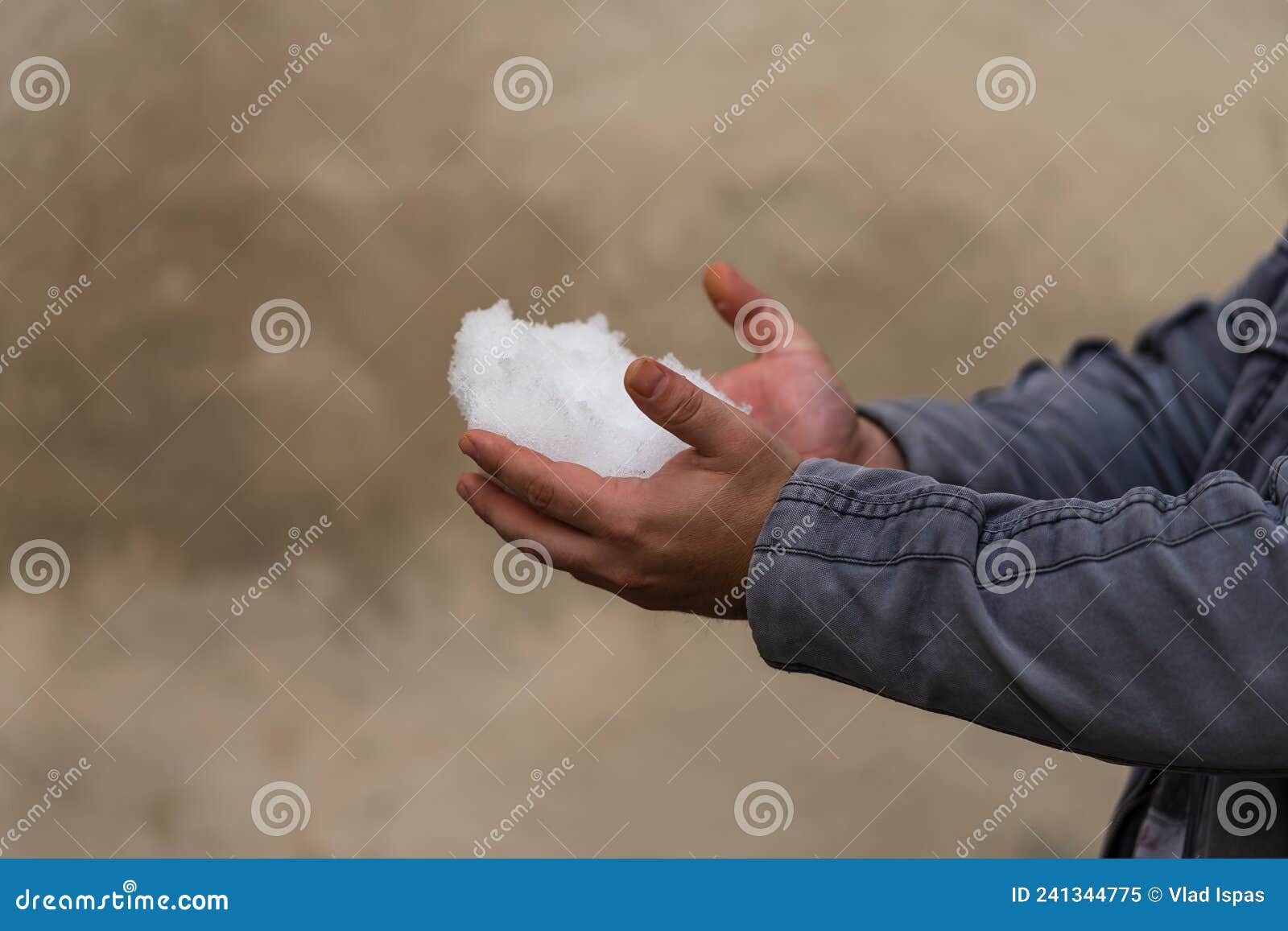 Man Holding Snow in His Hands Stock Image - Image of storm, driver ...