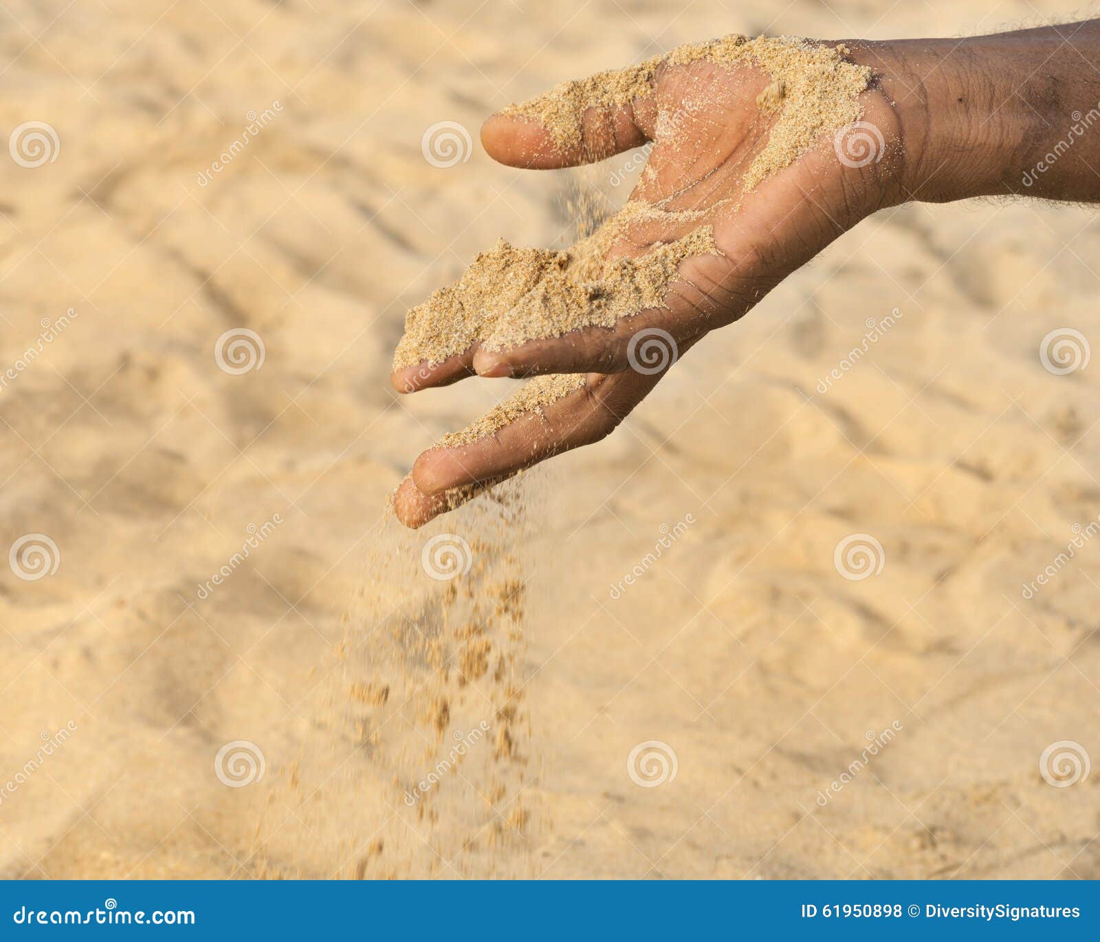 Man Holding Some Sand in the Hand: Drought and Desertification Stock ...