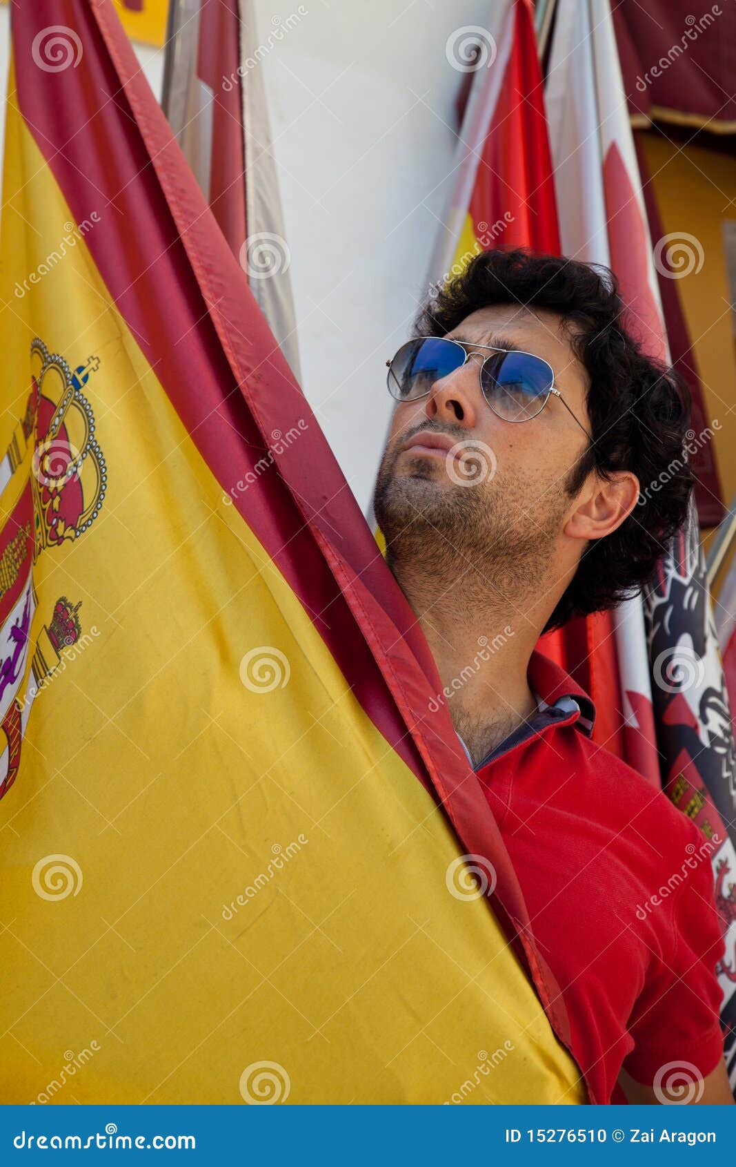 Man holding spanish flag stock photo. Image of holding - 15276510