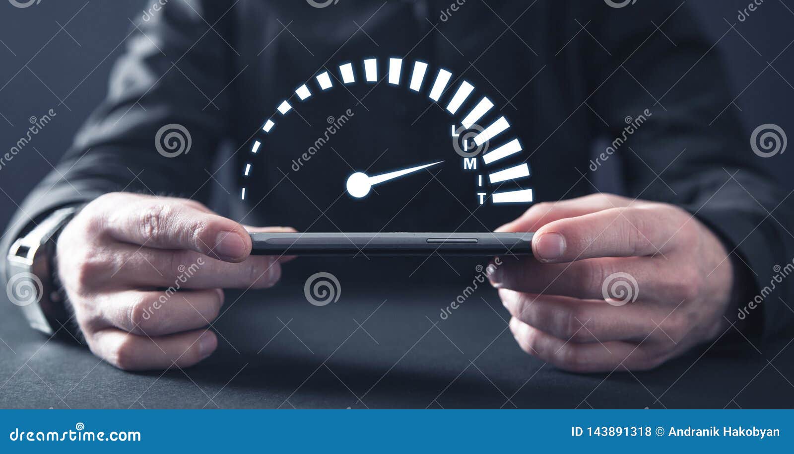 Man Holding Speedometer with Limit Word Stock Photo - Image of arrow ...