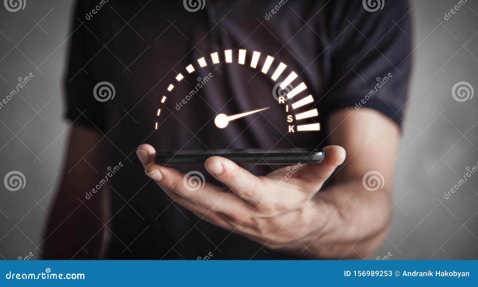 Man Holding Speedometer. Risk Concept Stock Image - Image of medium ...