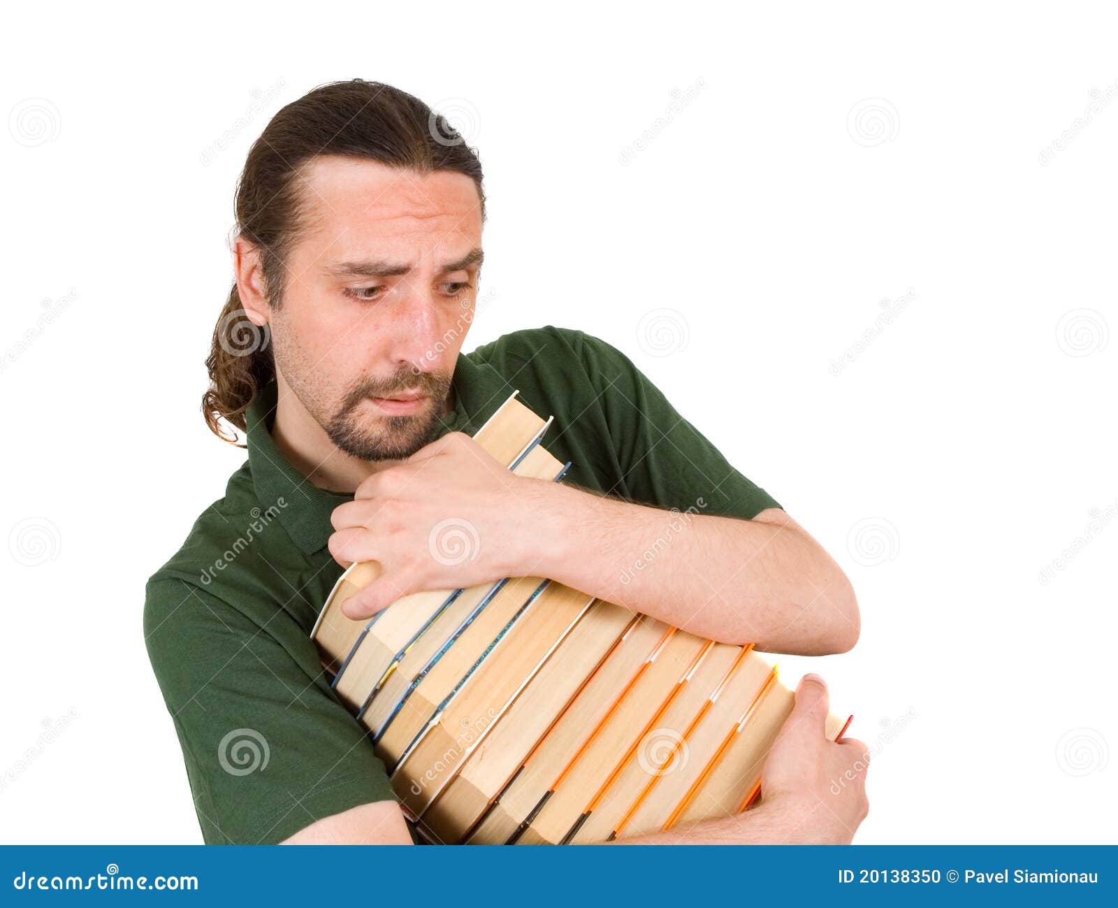 Man holding stack of books stock photo. Image of student - 20138350