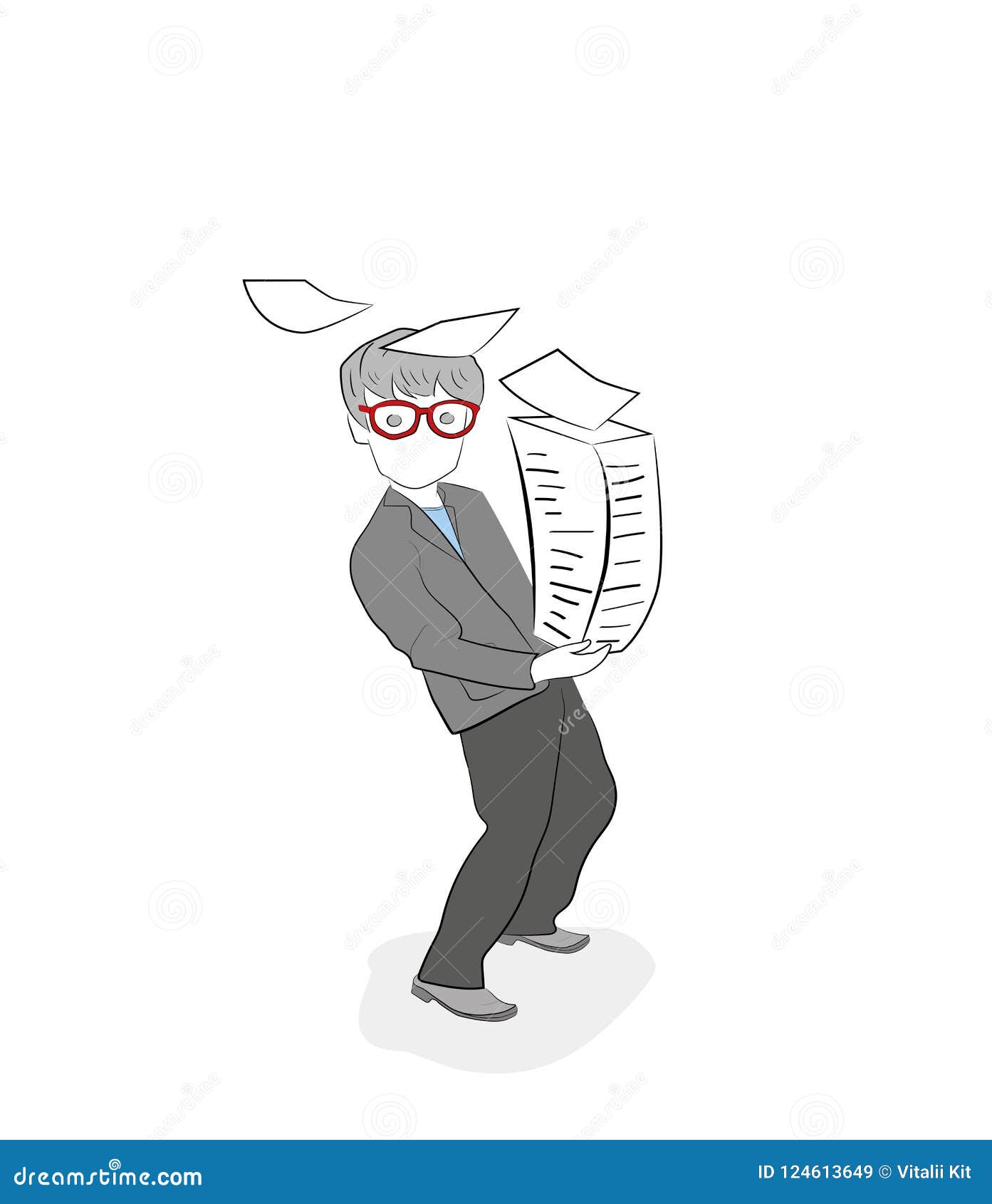 A Man is Holding a Stack of Papers. Business Concept. Vector ... A Man is Holding a Stack of Papers. Business Concept. Vector ...