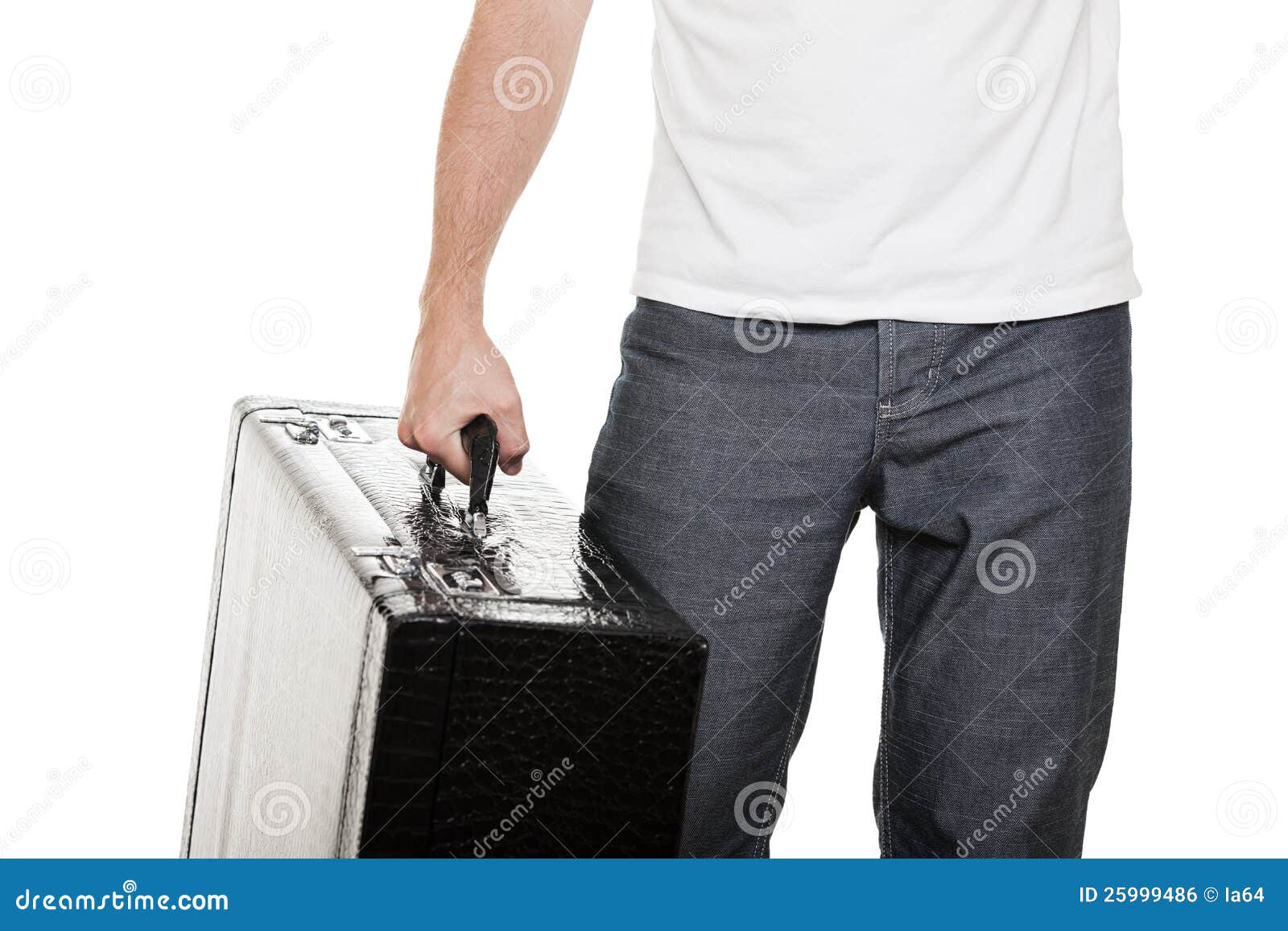 Man Holding Suitcase in Hand Stock Photo - Image of adult, clothing ...