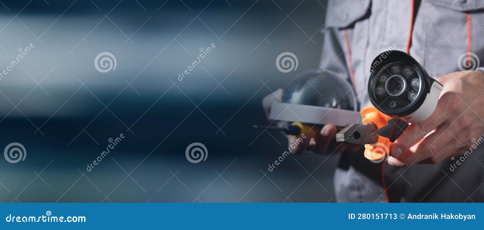 Man Holding Surveillance Security Camera Stock Image - Image of ...