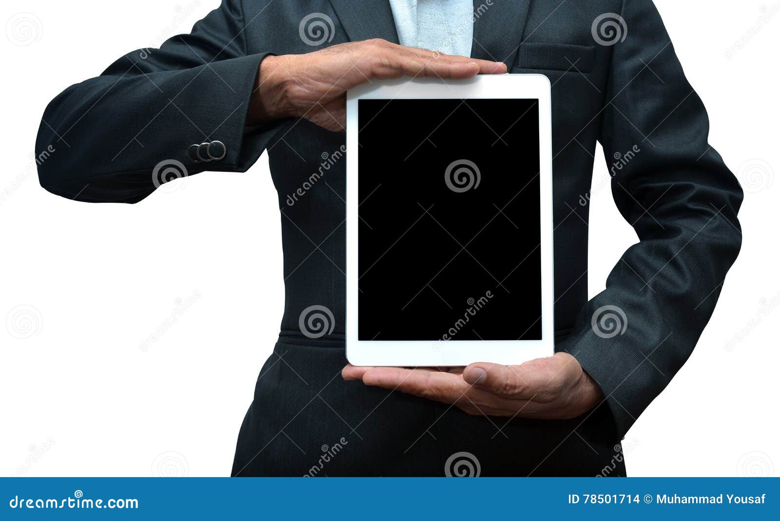 Man Holding a Tablet Computer Front View. IPad Pro Was Created and ...