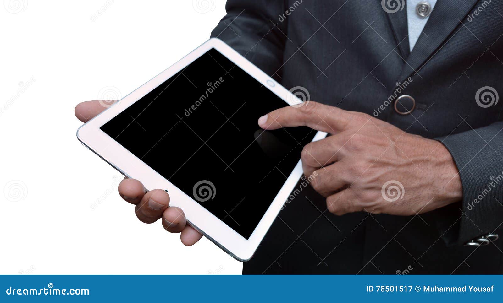 Man Holding a Tablet Computer Sideview. IPad Pro Was Created and ...