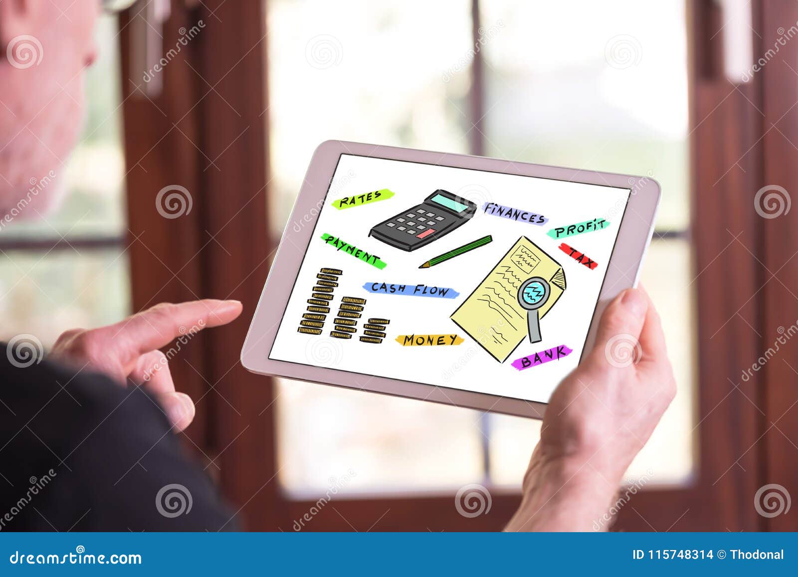 Accounting Concept on a Tablet Stock Photo - Image of market, economy ...