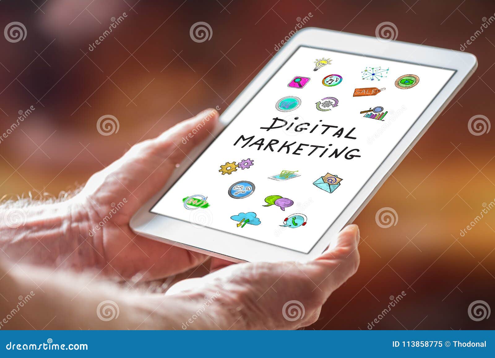 Digital Marketing Concept on a Tablet Stock Image - Image of design ...