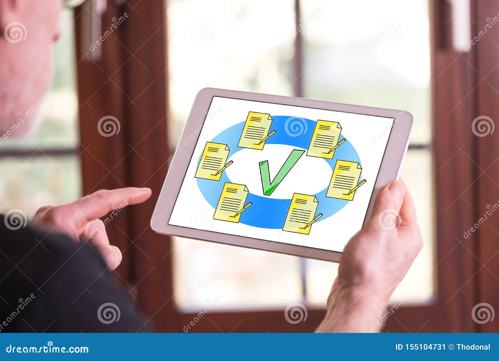 Document Validation Concept on a Tablet Stock Image - Image of document ...