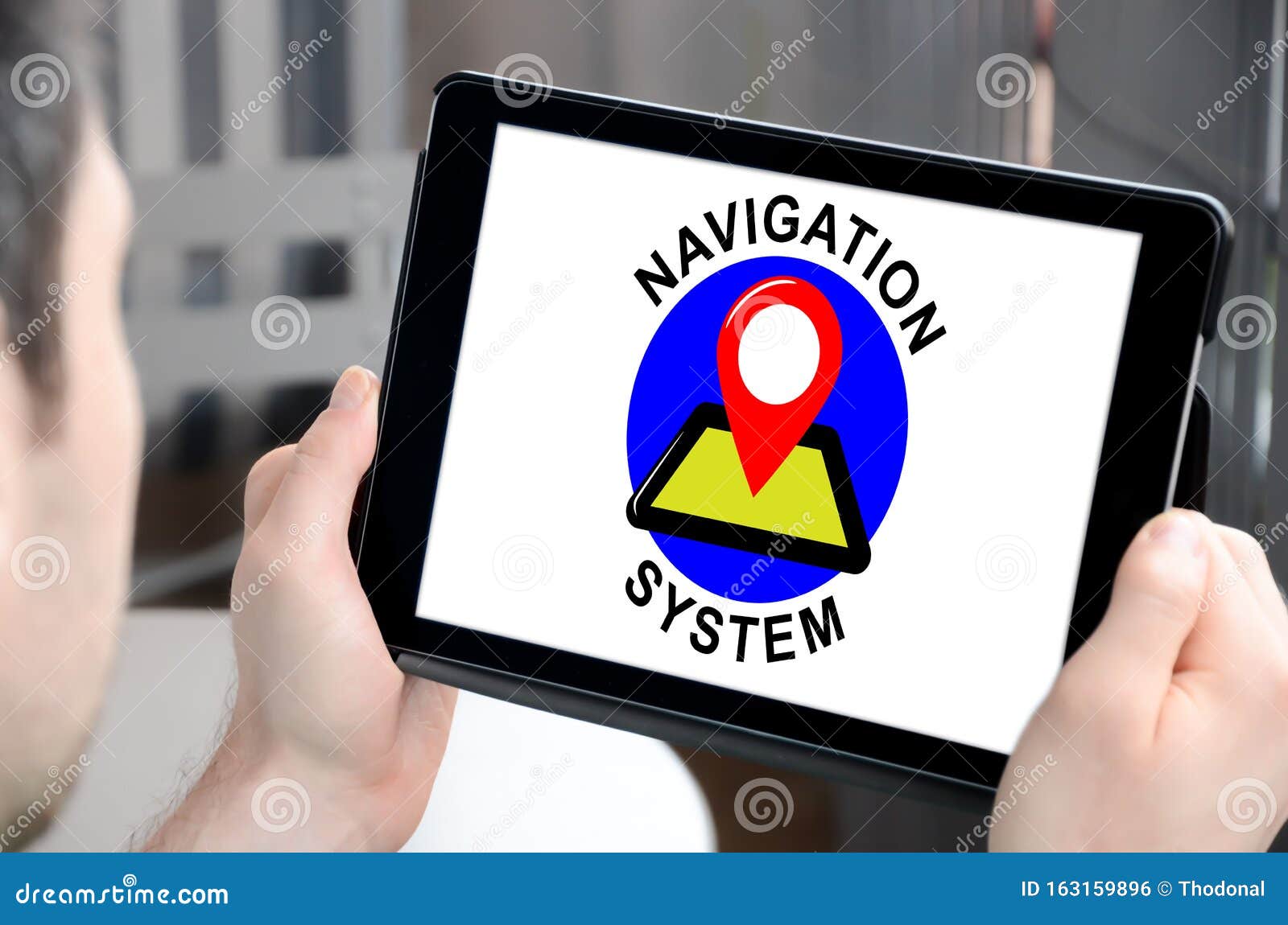 Navigation System Concept on a Tablet Stock Photo - Image of ...