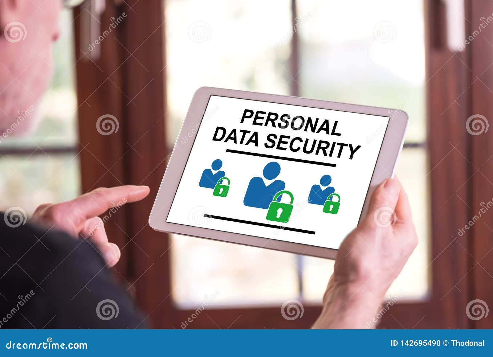 Personal Data Security Concept on a Tablet Stock Photo - Image of ...