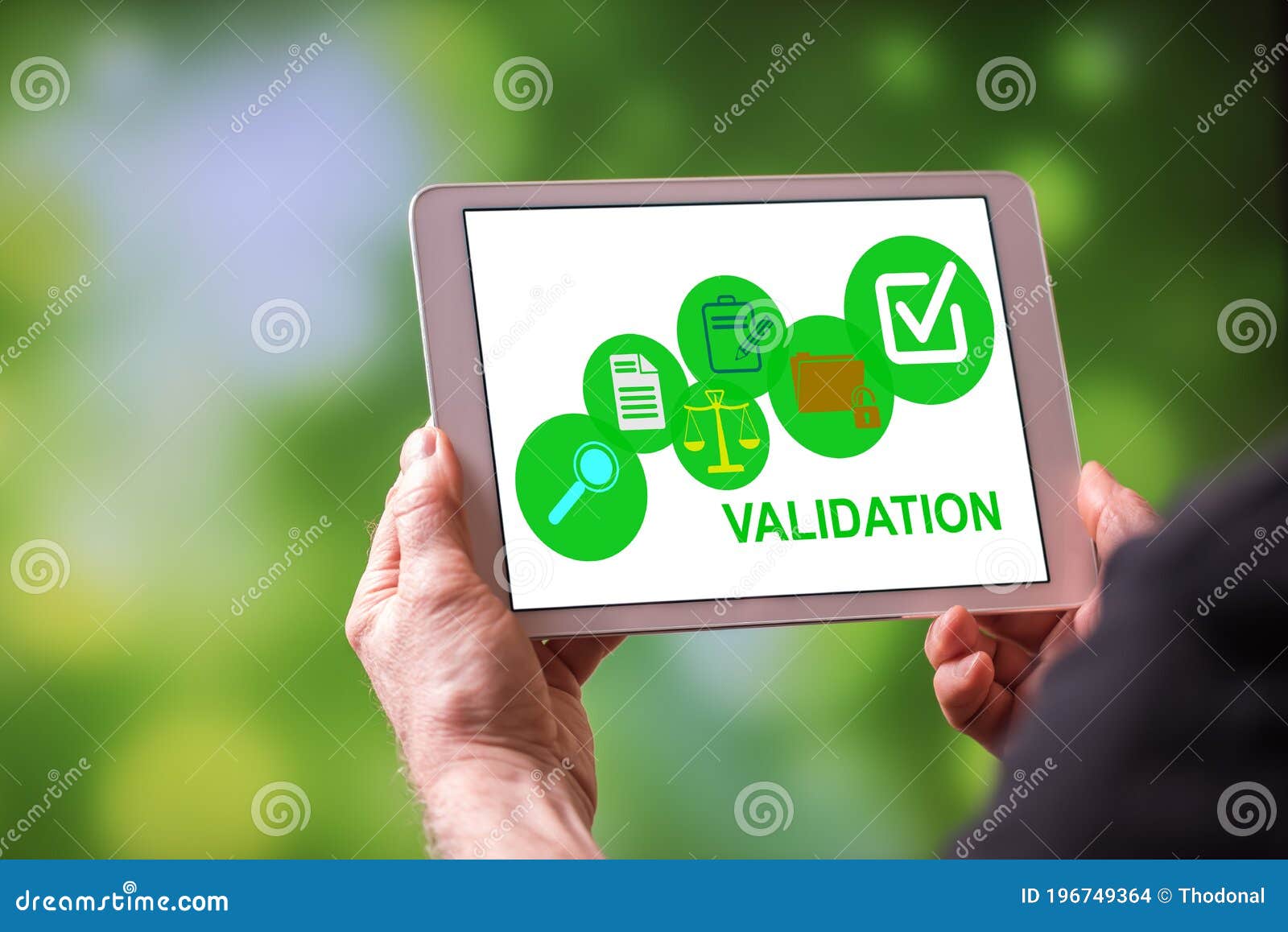 Validation Concept on a Tablet Stock Photo - Image of hand, verify ...