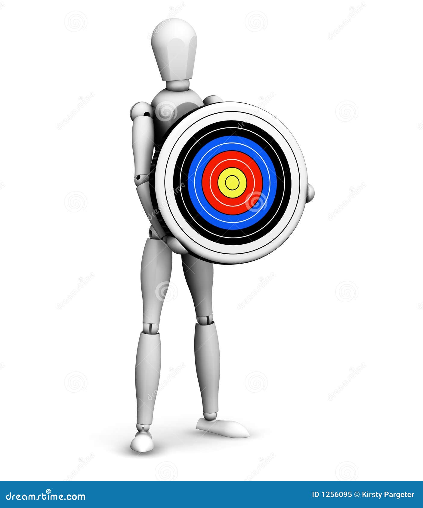 The Guy Is Holding A Target With Arrow In The Plaza Bring Field ...