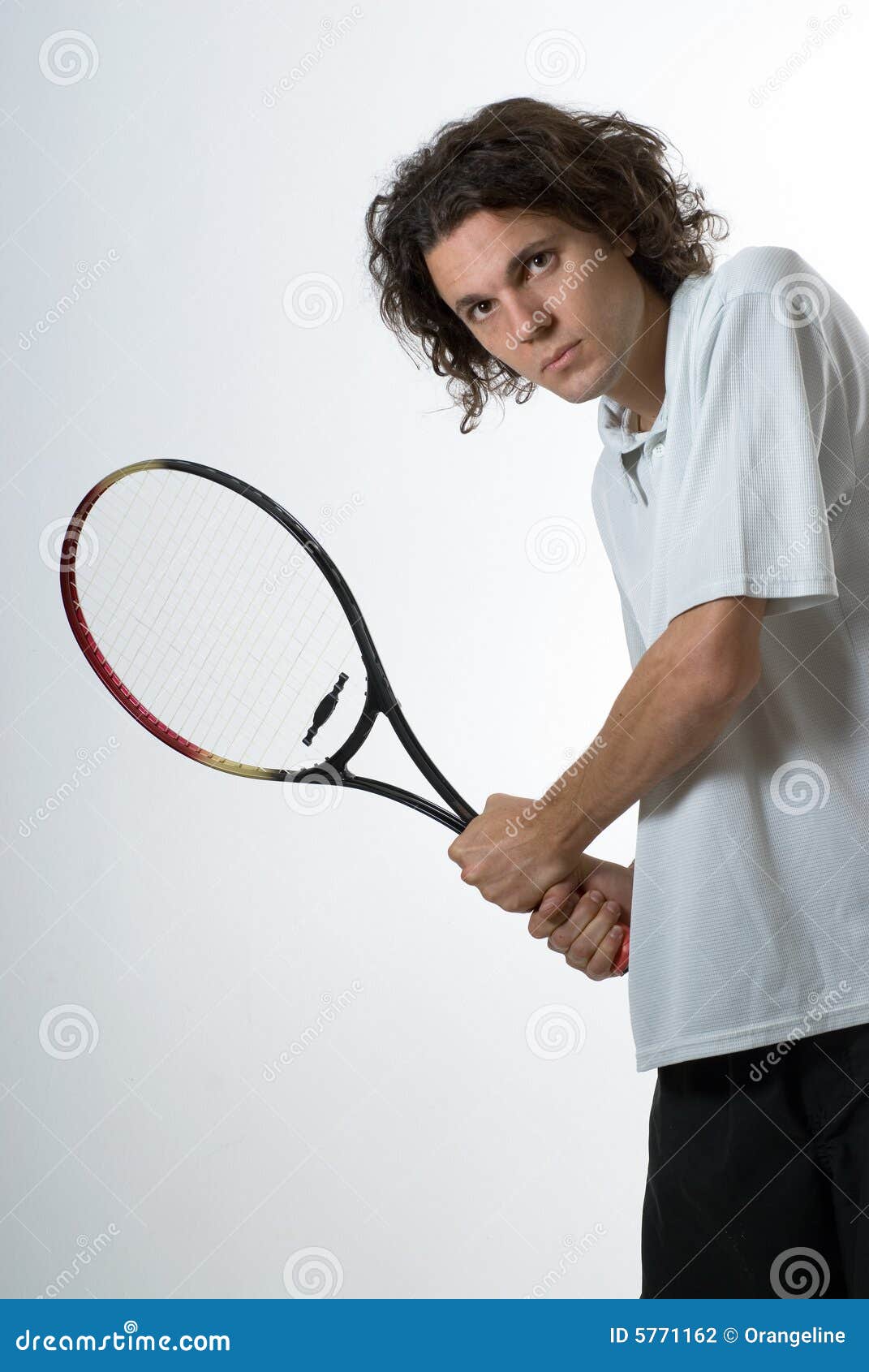 Man Holding a Tennis Racket - Vertical Stock Photo - Image of white ...